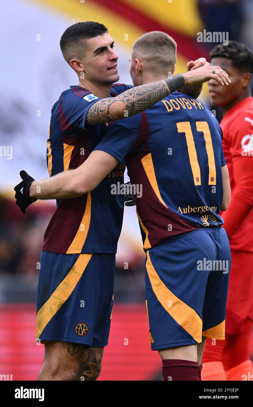 Artem Dovbyk of A.S. Roma celebrates after scoring the goal to make it ...
