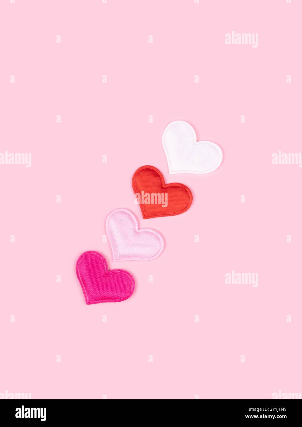 Slash sign made of glossy atlas hearts isolated on solid pink ...