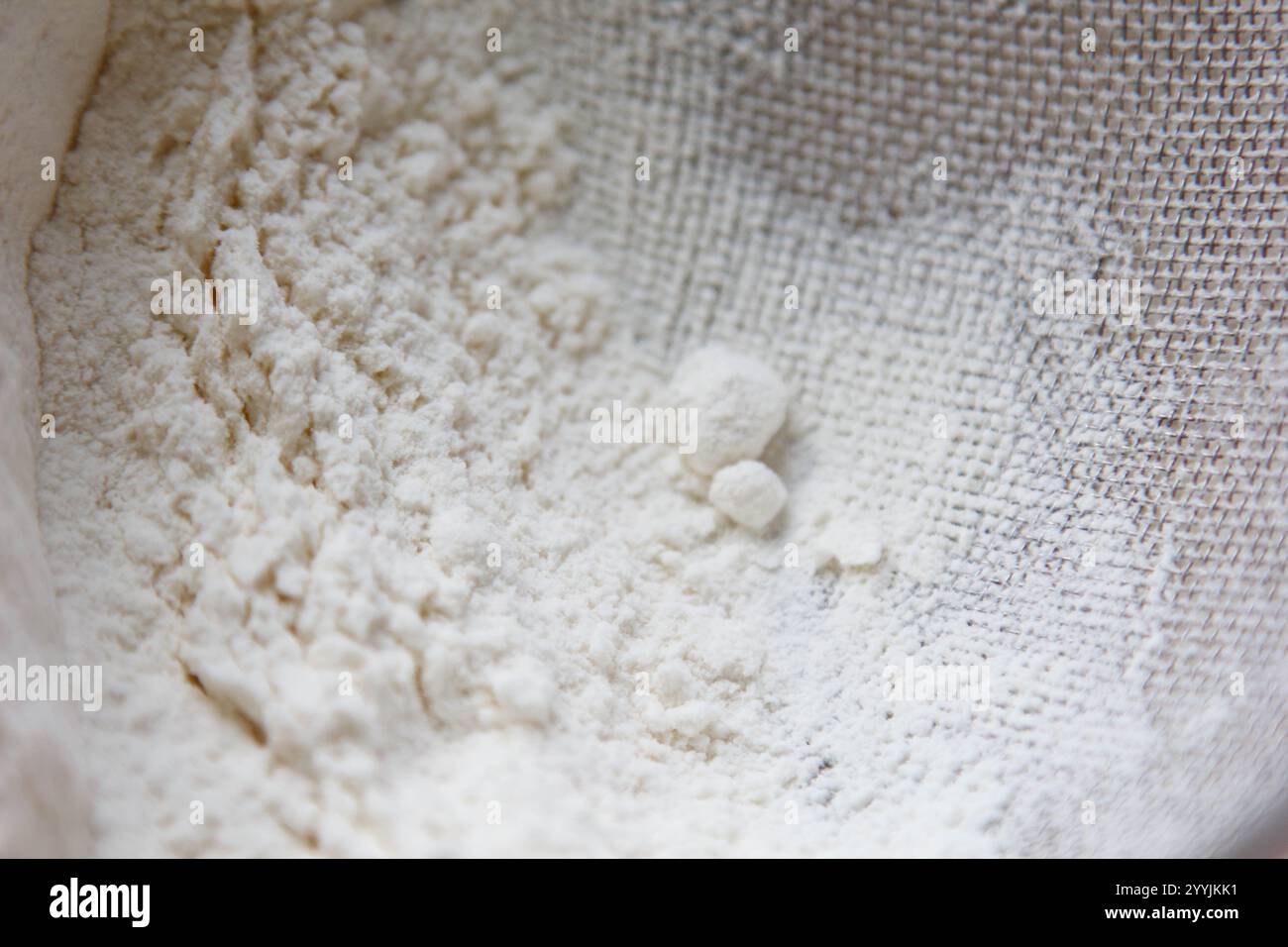Flour in a stylish dish, prepared for further cooking. There is a ...