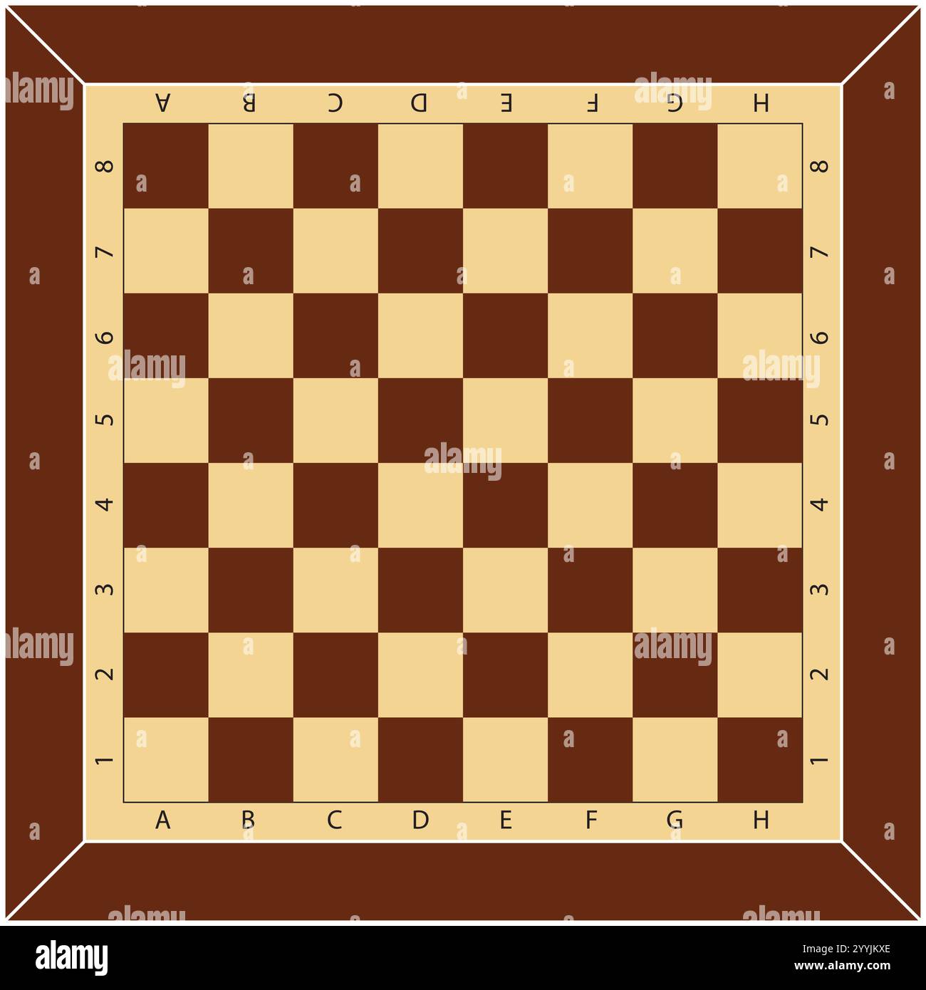 chess and checkers game board. yellow and brown pattern with letters ...