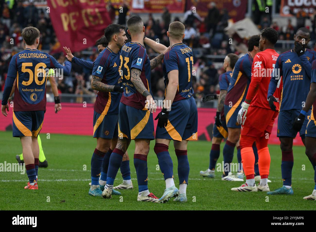 Olimpico Stadium, Rome, Italy - Artem Dovbyk of AS Roma jubilates after ...