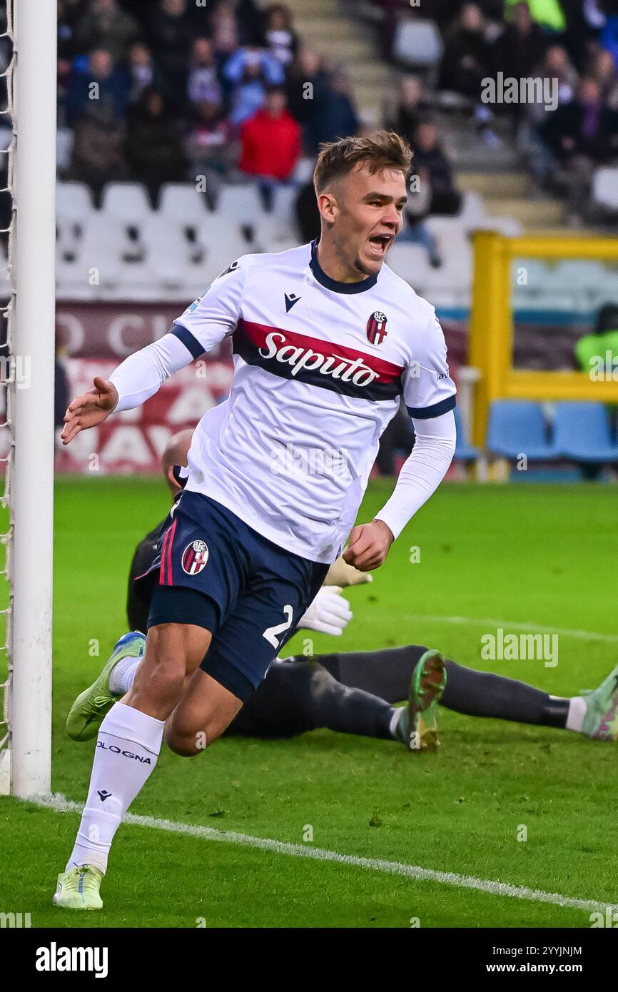 Thijs Dallinga (Bologna) celebrates after scoring his team's first goal ...
