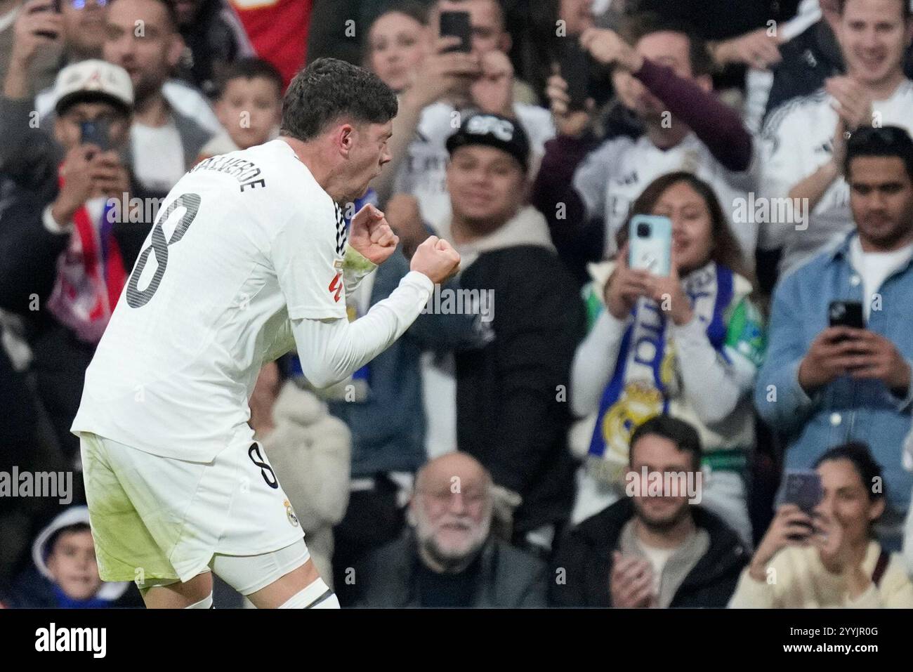 Real Madrid's Federico Valverde celebrates after scoring his side's ...
