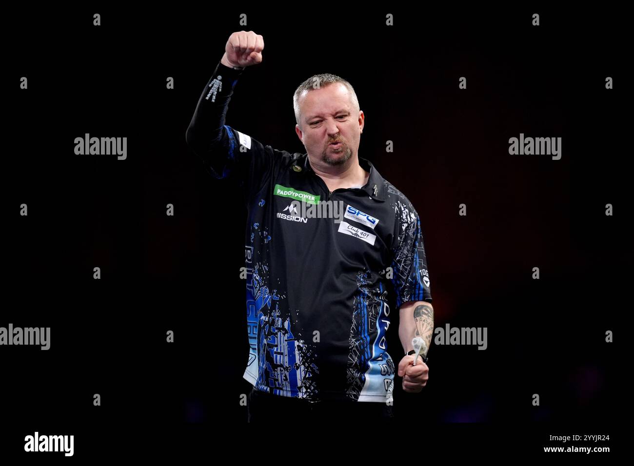 Ritchie Edhouse reacts during his match against Ian White on day eight of the Paddy Power World ...