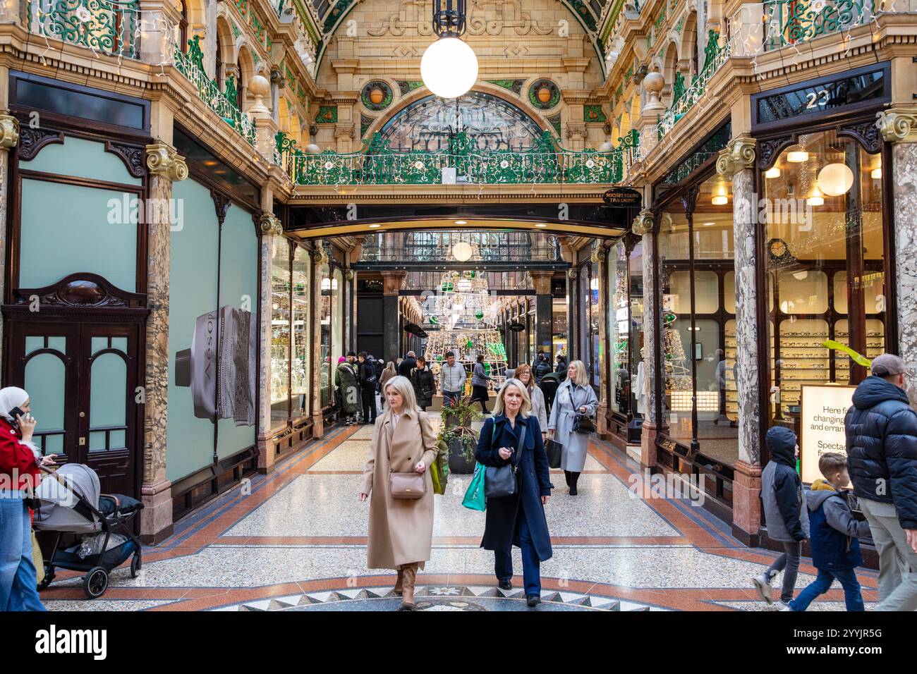 County Arcade Shoopping area, Leeds, UK. Leeds City Centre during the ...