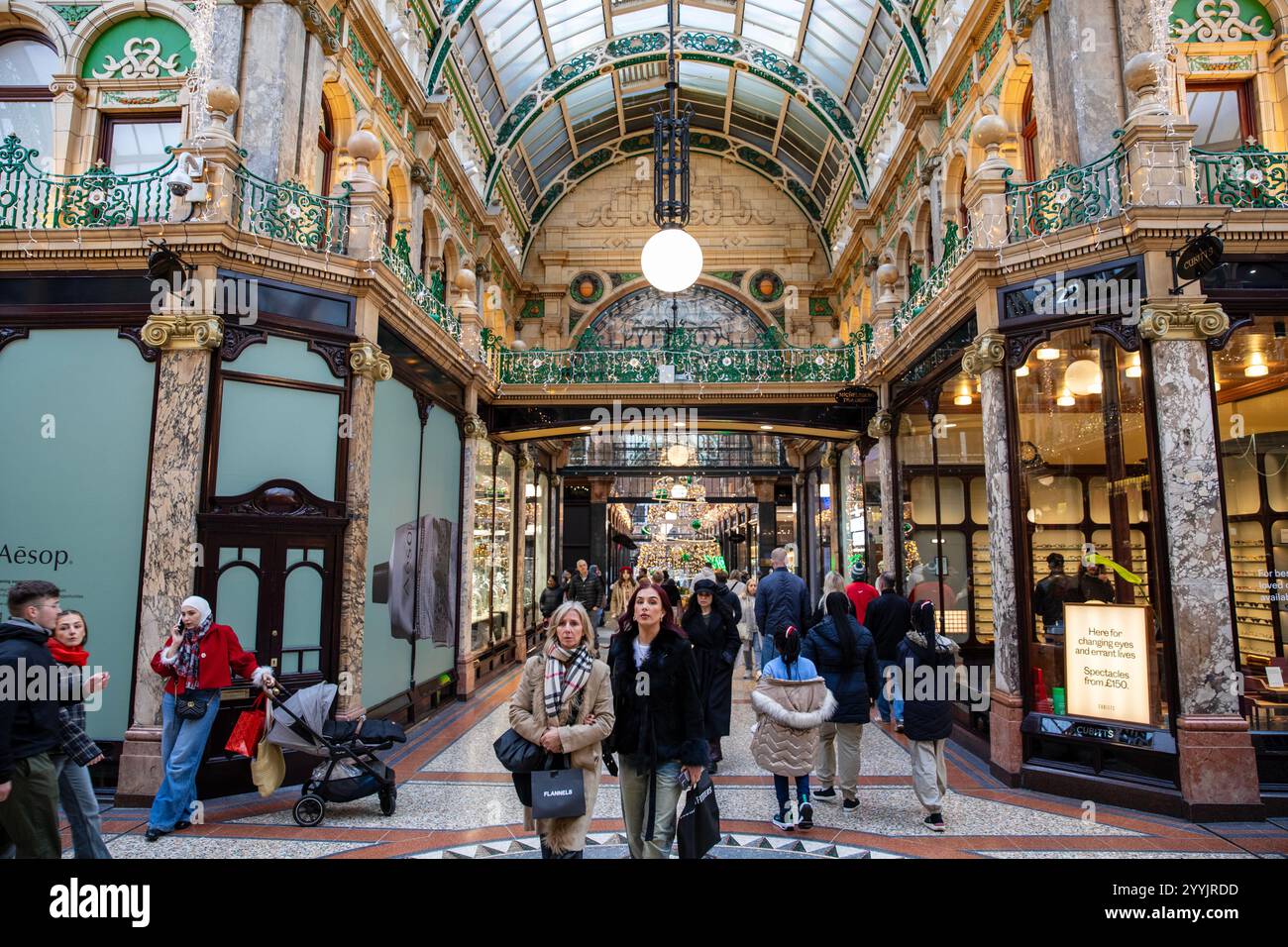 County Arcade Shoopping area, Leeds, UK. Leeds City Centre during the ...