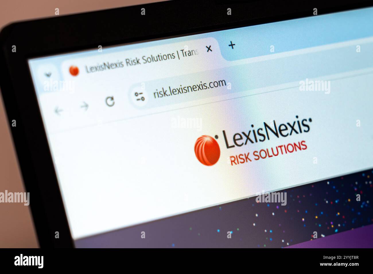 New York, USA - December 21, 2024: LexisNexis Risk Solutions website ...