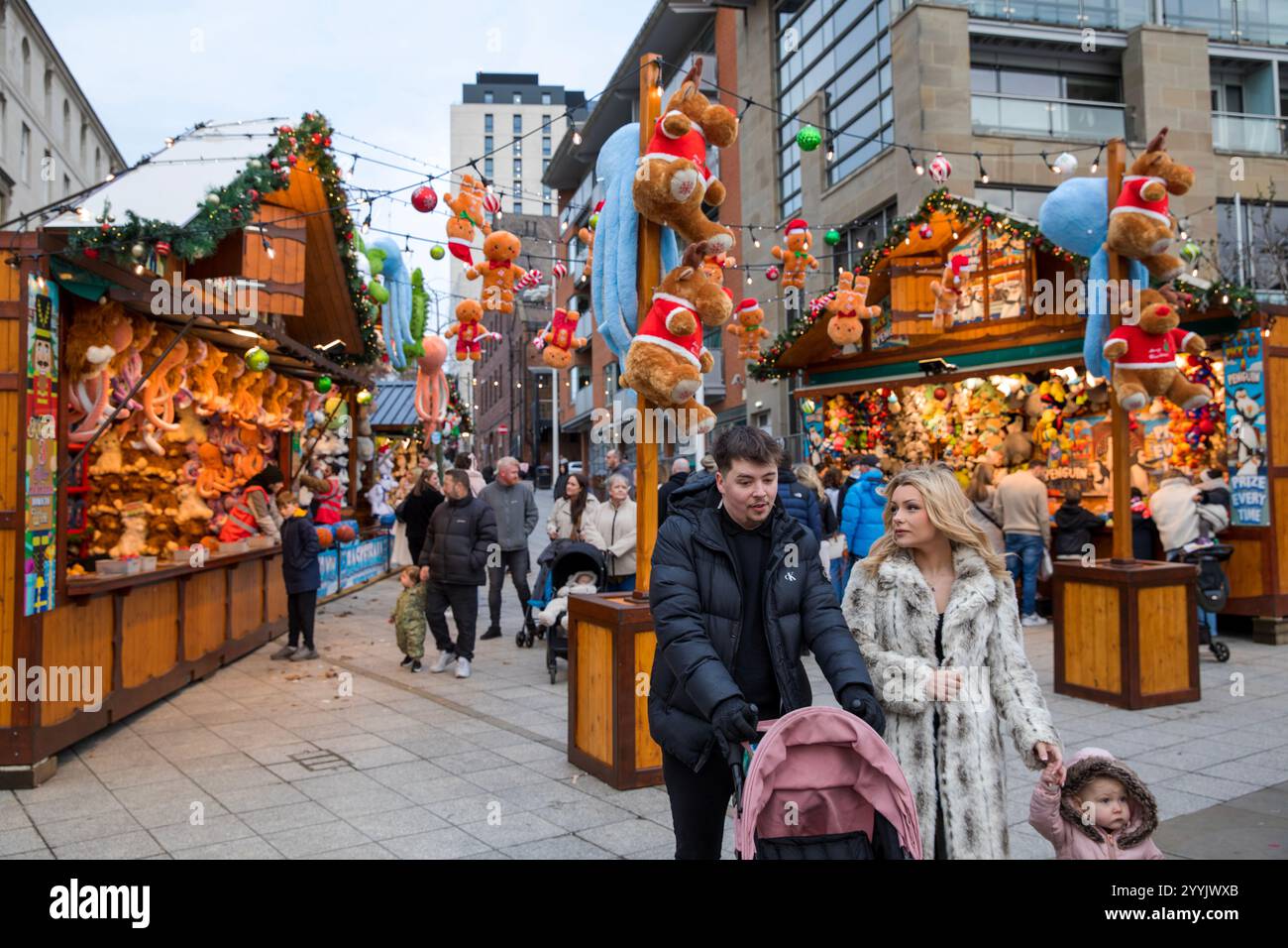 Christmas Fair, Millenium Square, Leeds, UK. Leeds City Centre during ...