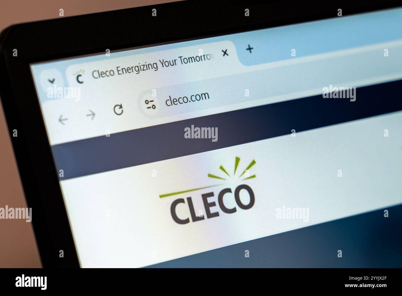 New York, USA - December 21, 2024: Cleco website homepage displayed on ...