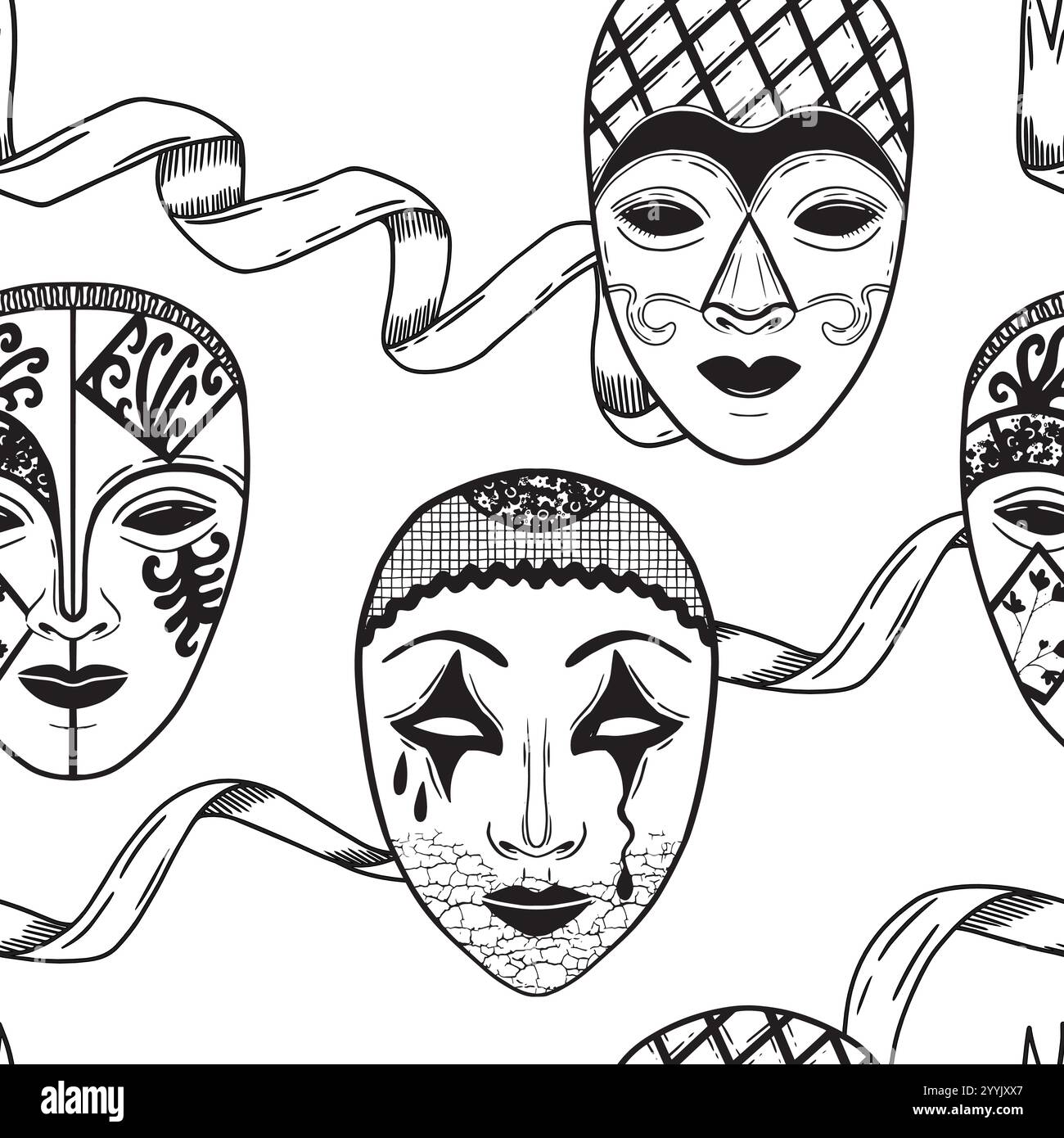 Artistic masks venice Stock Vector Images - Alamy