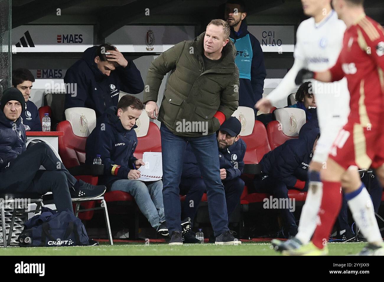 Gent's head coach Wouter Vrancken pictured during a soccer game between ...