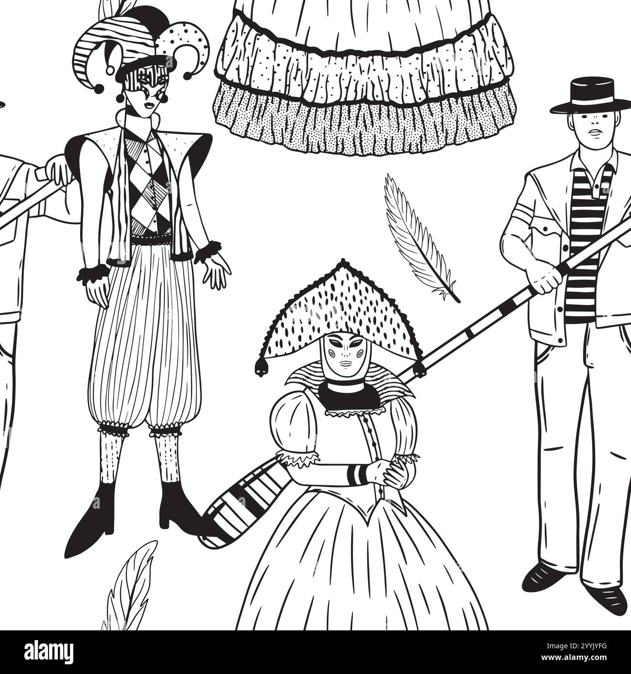 An incredibly captivating illustration showcasing traditional carnival ...