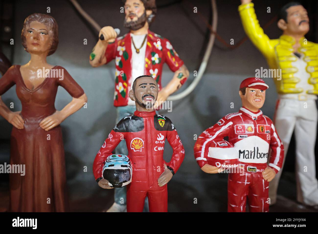 Naples, Italy - December 12, 2024: Handcrafted figurine depicting F1 ...