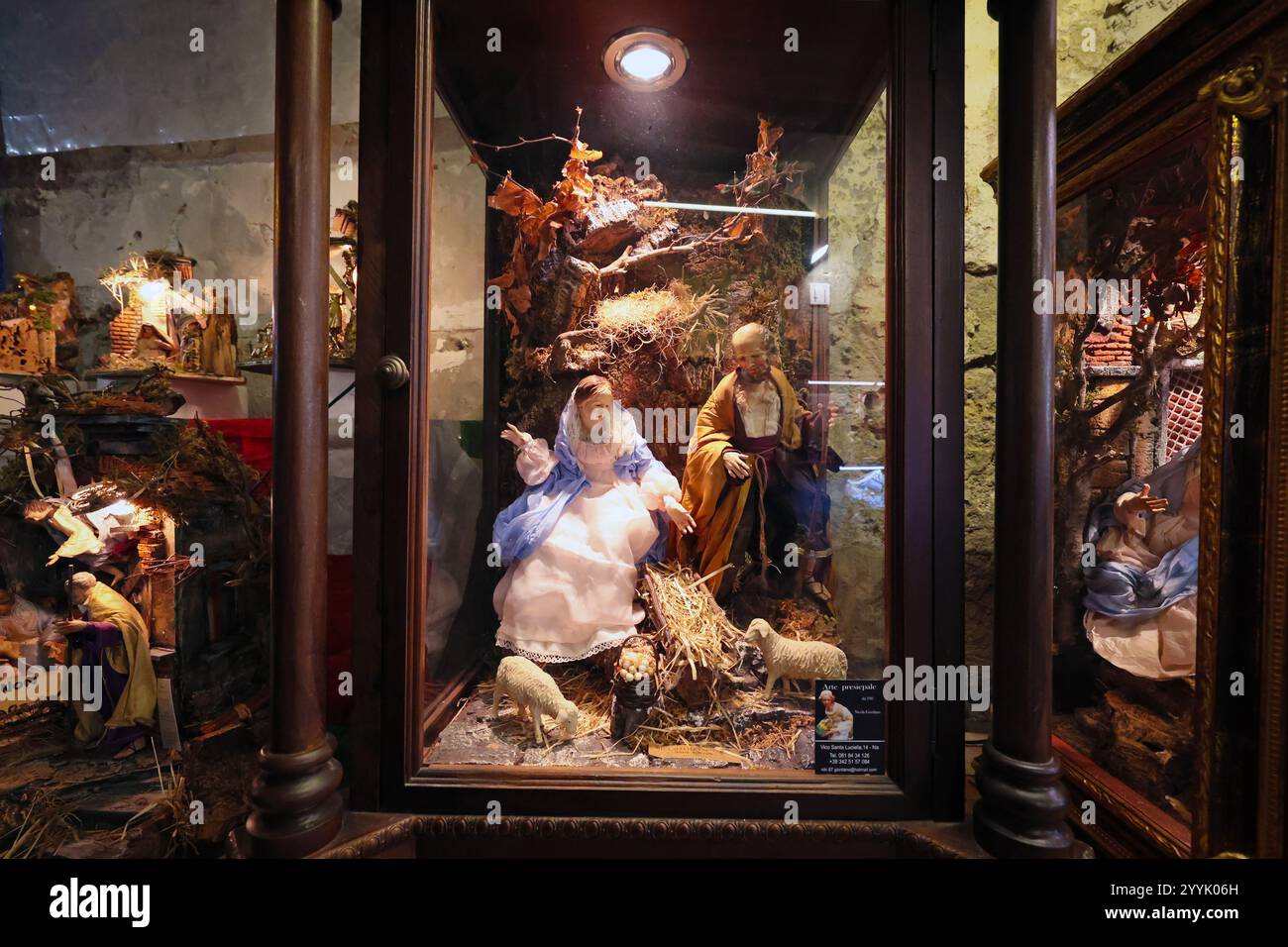 Naples, Italy - December 12, 2024: Nativity scenes for sale on the ...