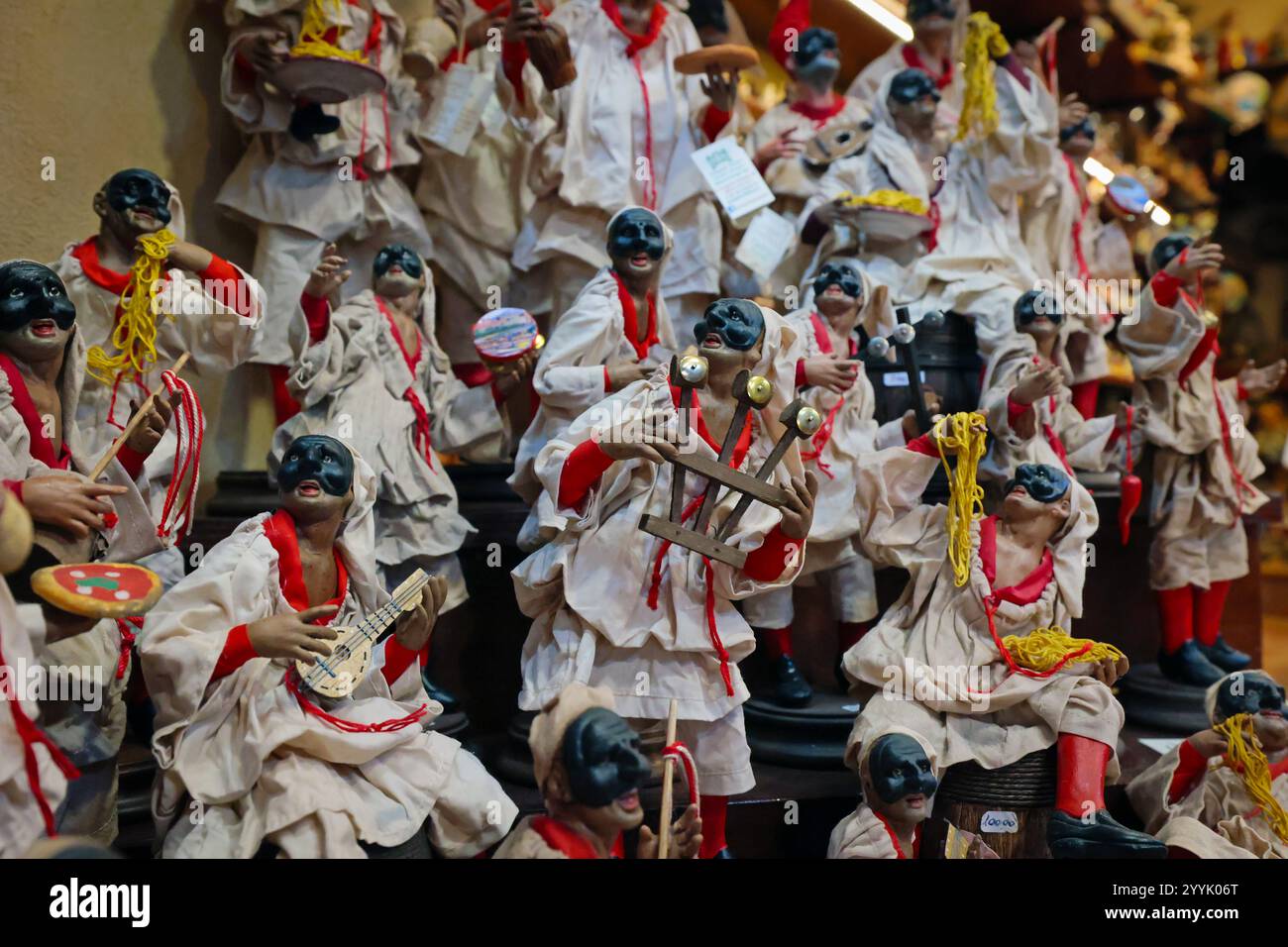 Naples, Italy - December 12, 2024: Handcrafted figurines depicting the ...