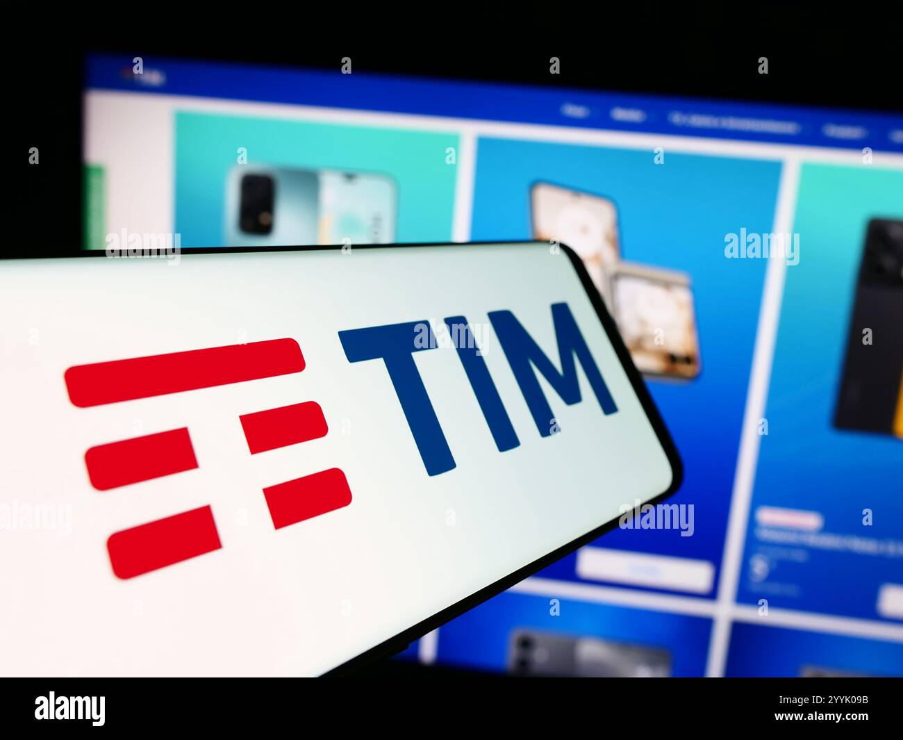 In this photo illustration, a smartphone with the logo of Italian ...