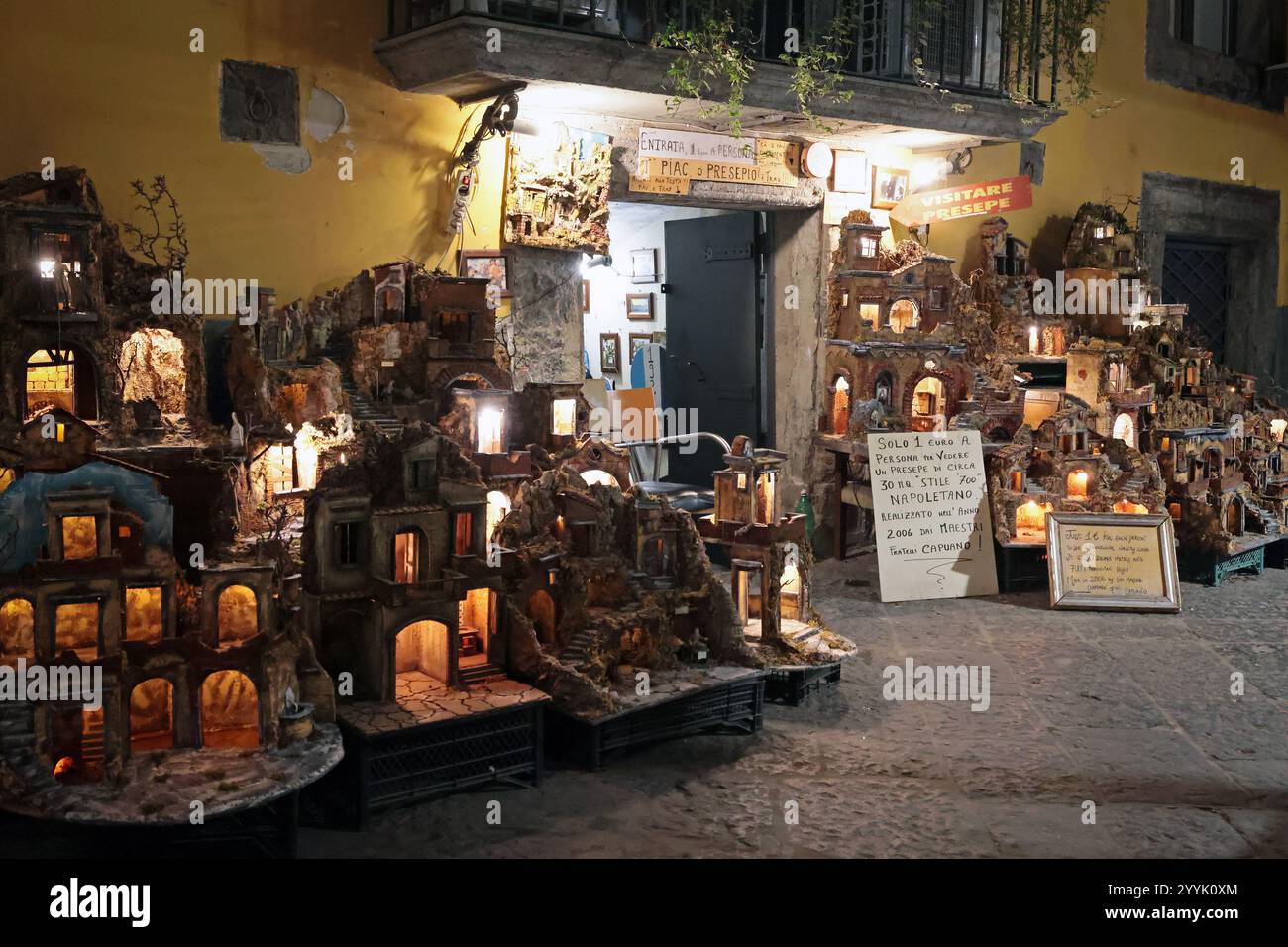 Naples, Italy - December 12, 2024: Nativity scenes for sale on the ...