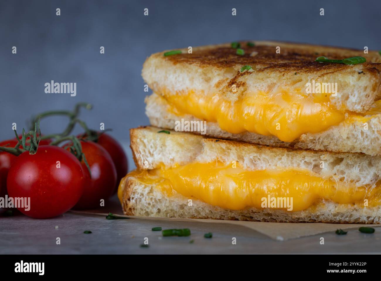 Grilled Cheese with melting cheese dripping from the inside. The ...