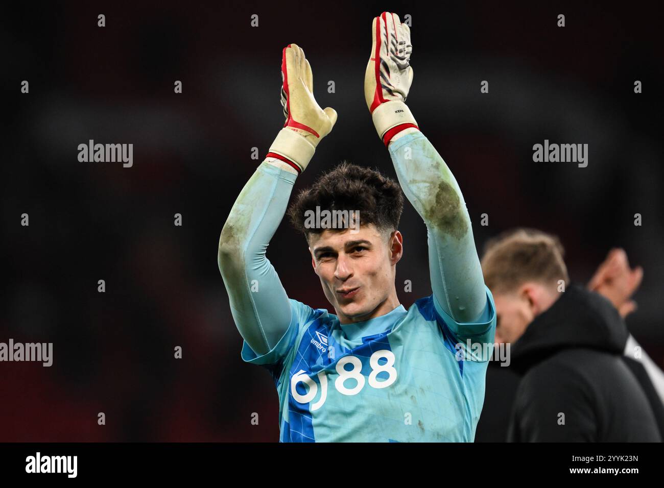 Kepa Arrizabalaga of Bournemouth applauds the travelling fans after the ...