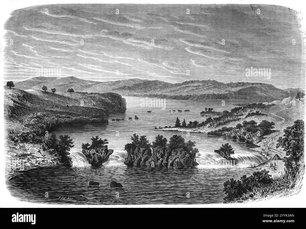 Panorama or Panoramic View of Ripon Falls, Rapids, Waterfall ...