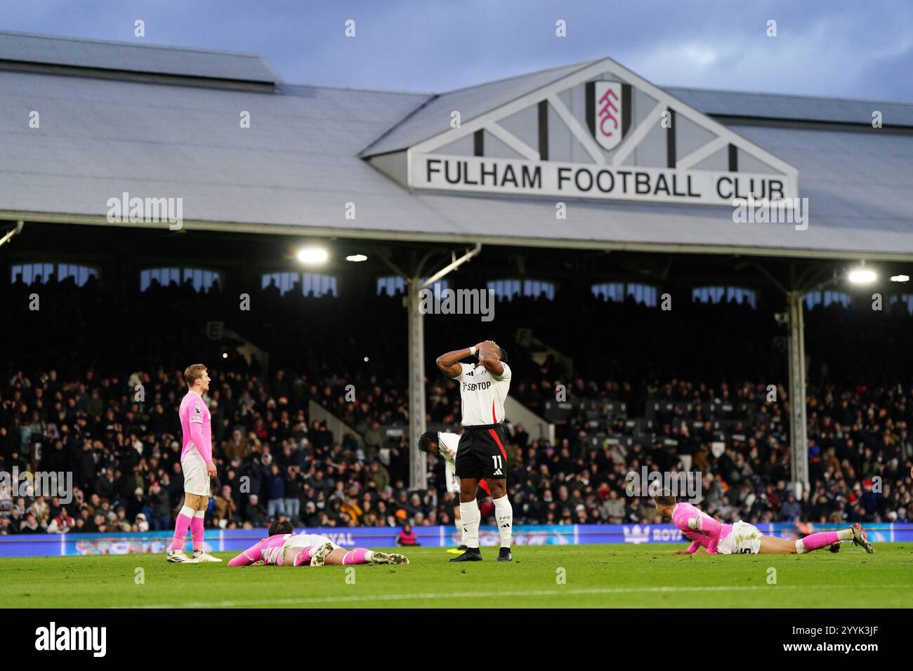 Fulham’s Adama Traore reacts after missing an attempt a shot on goal ...