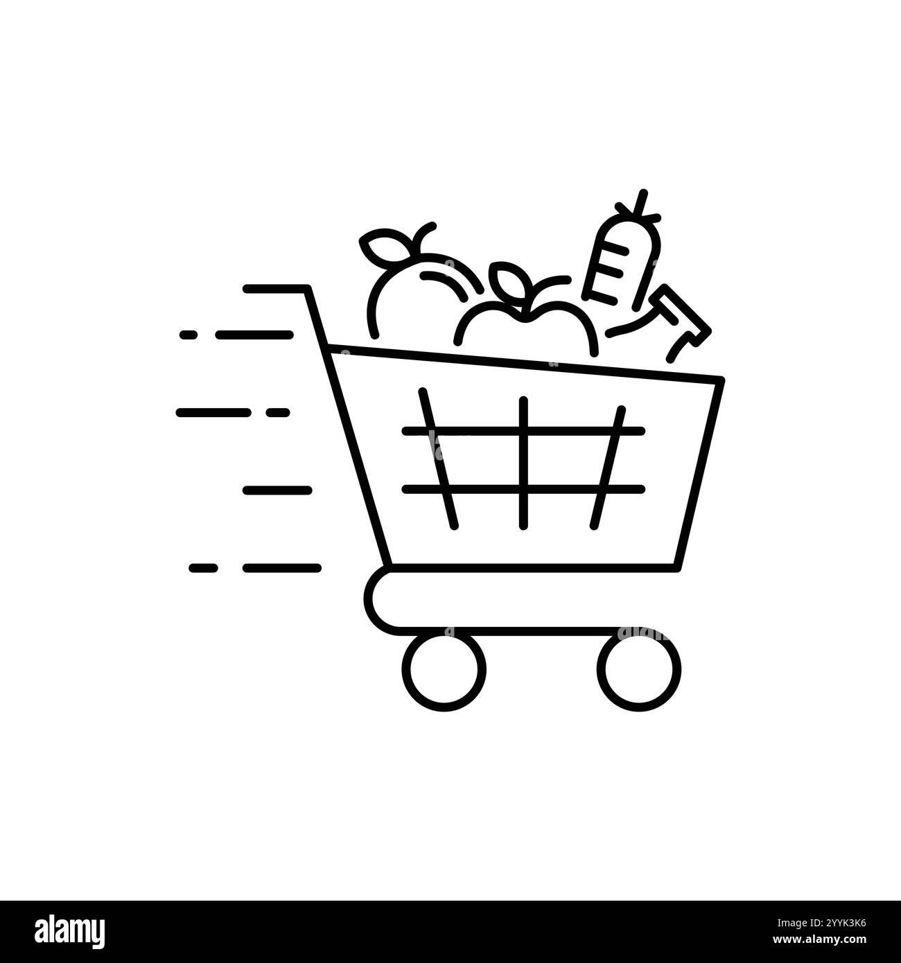 Food basket simple vector Black and White Stock Photos & Images - Alamy
