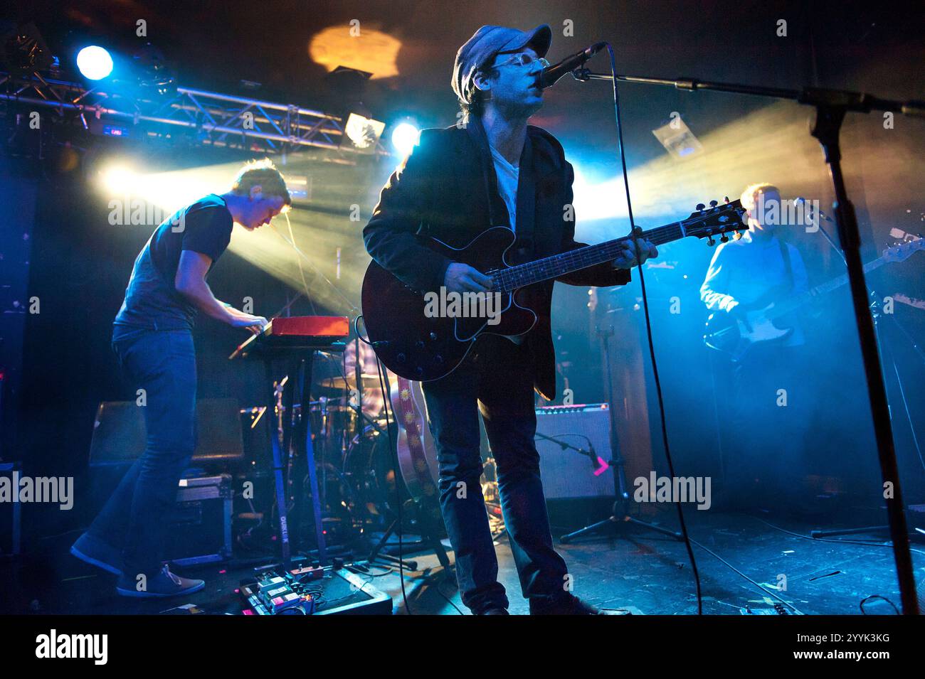 US indie band Clap Your Hands Say Yeah, with lead singer and guitarist ...