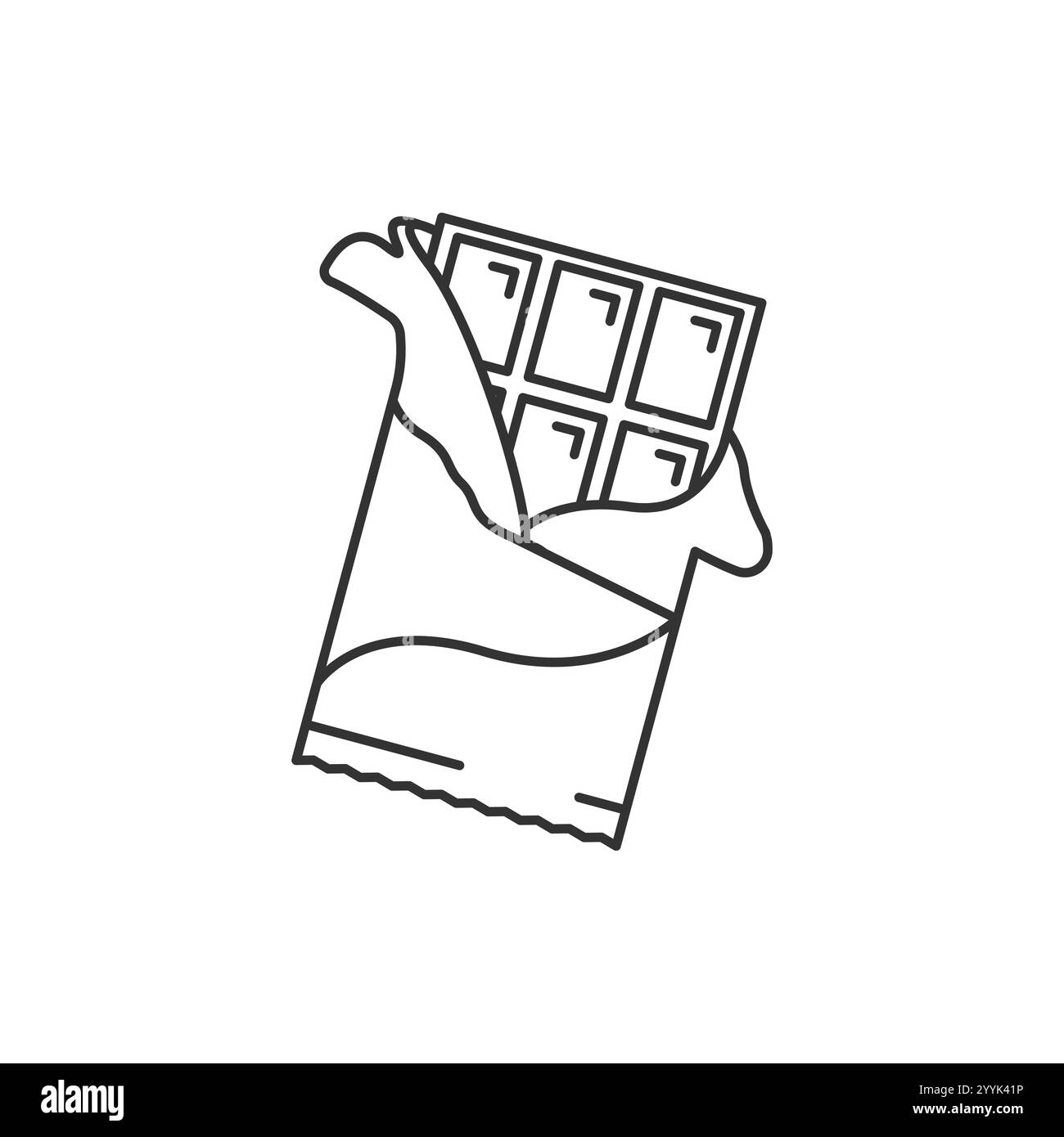 Chocolate line icon, opened chocolate - vector illustration Stock ...