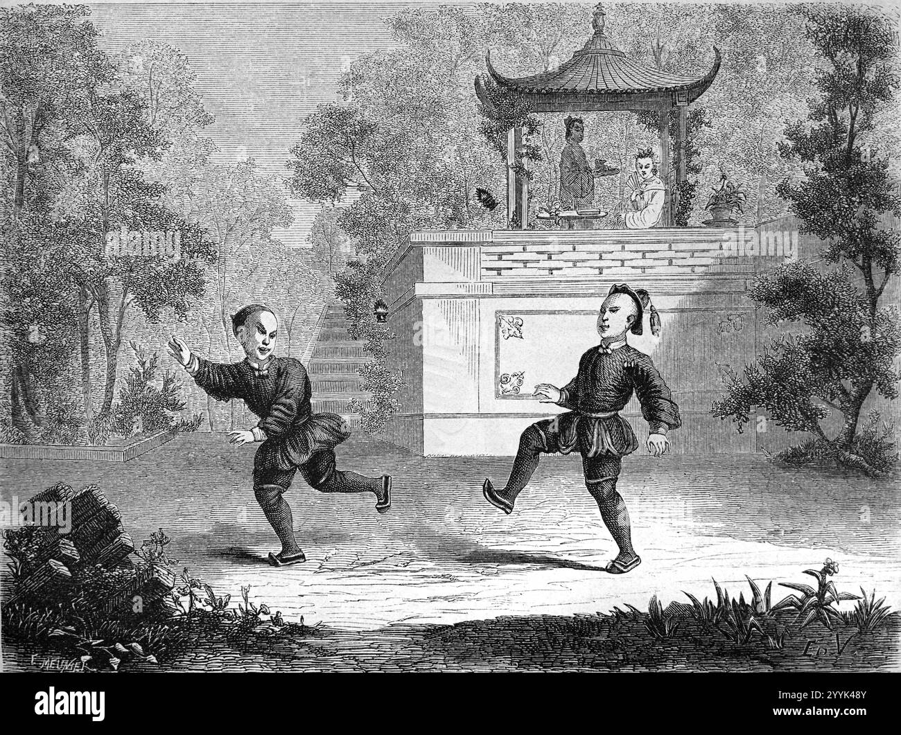 Chinese Boys Playing Traditional Chinese Game of Jianzi aka Ti Jianzi ...