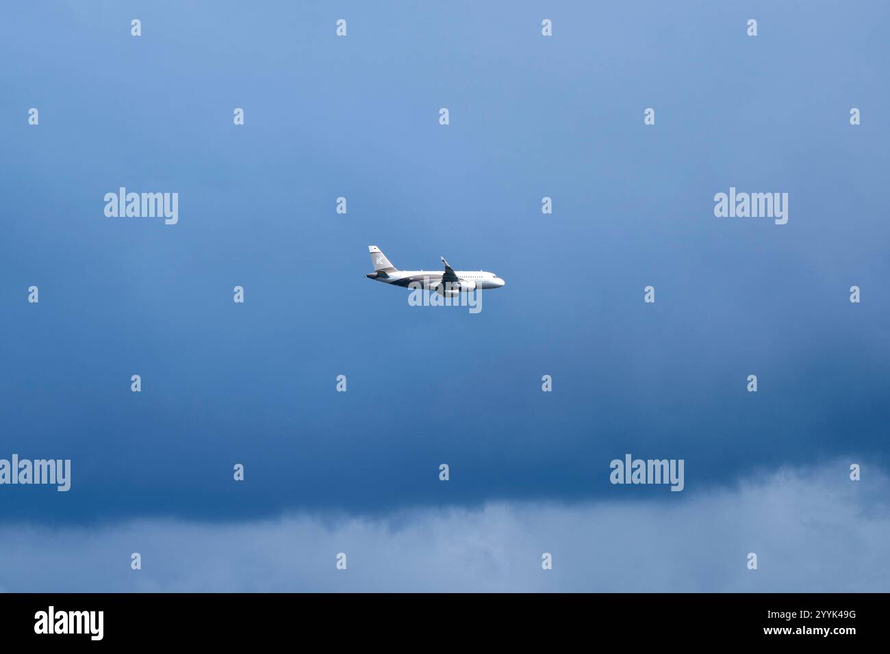 Airbus ACJ319neo Luxury Jet Arriving with Cloudy Background Stock Photo ...