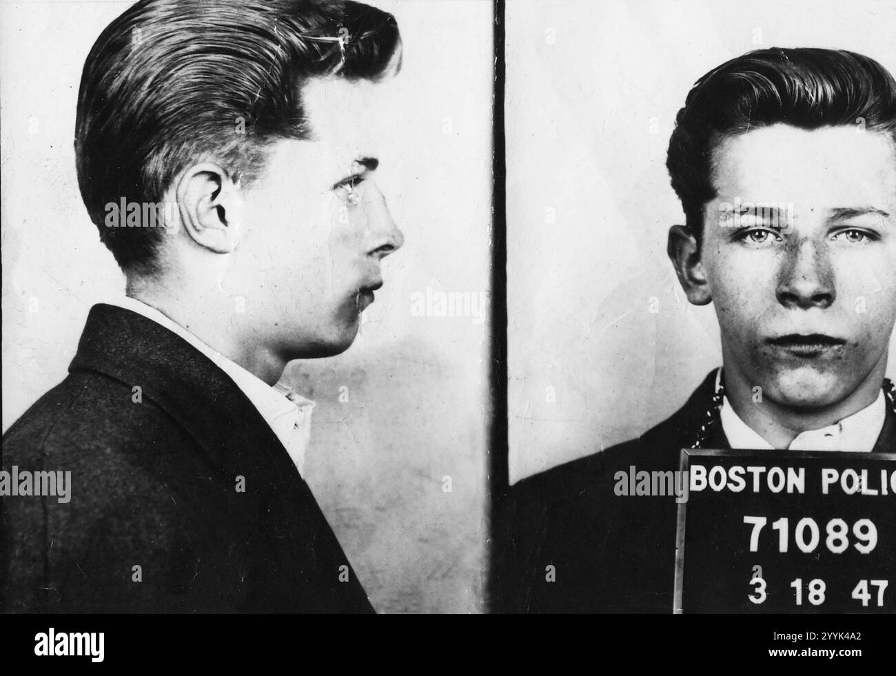 Whitey Bulger mug shot, 1947 - Boston Police mugshot of 17-year-old ...