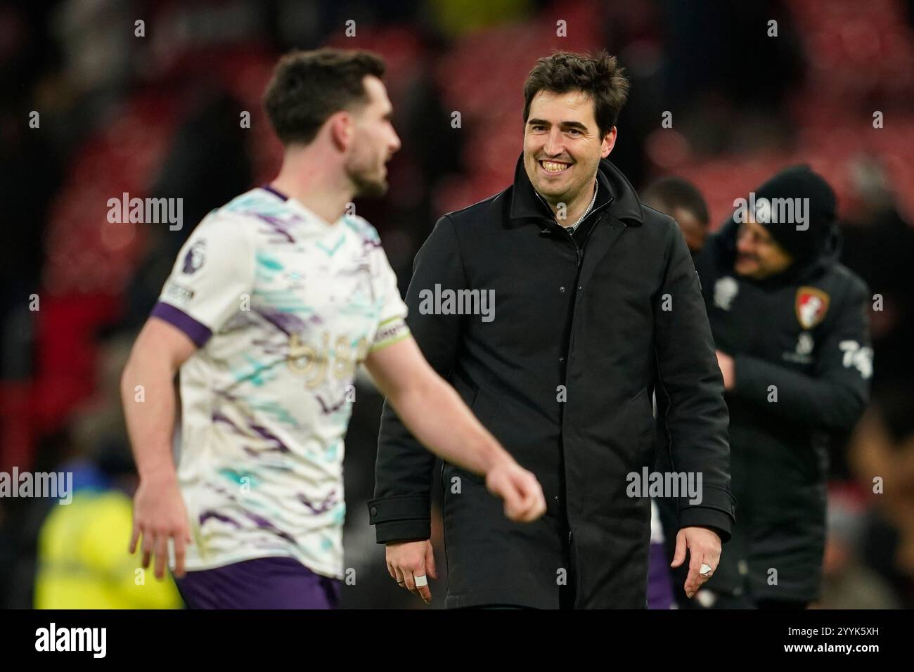 Bournemouth's head coach Andoni Iraola smiles after the English Premier ...