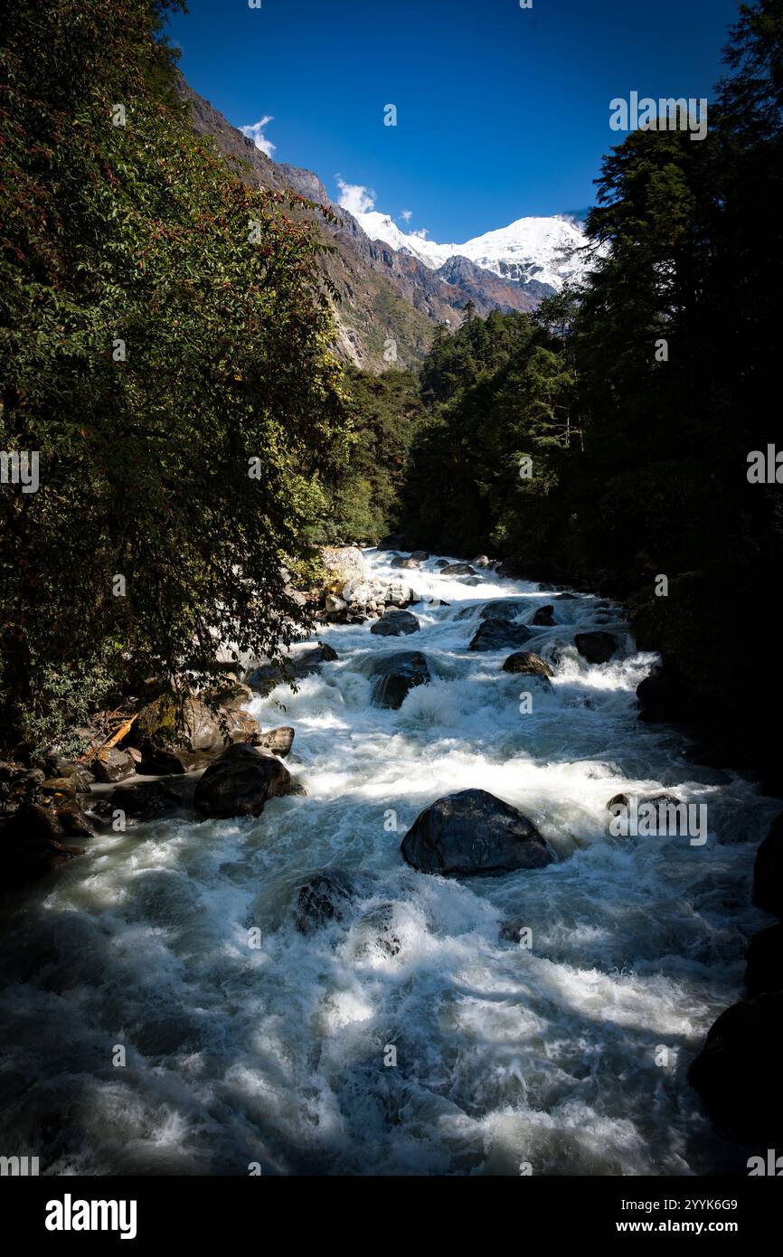 First Glimpse of Himalayan mountains seen during day 3 trek of Lama ...
