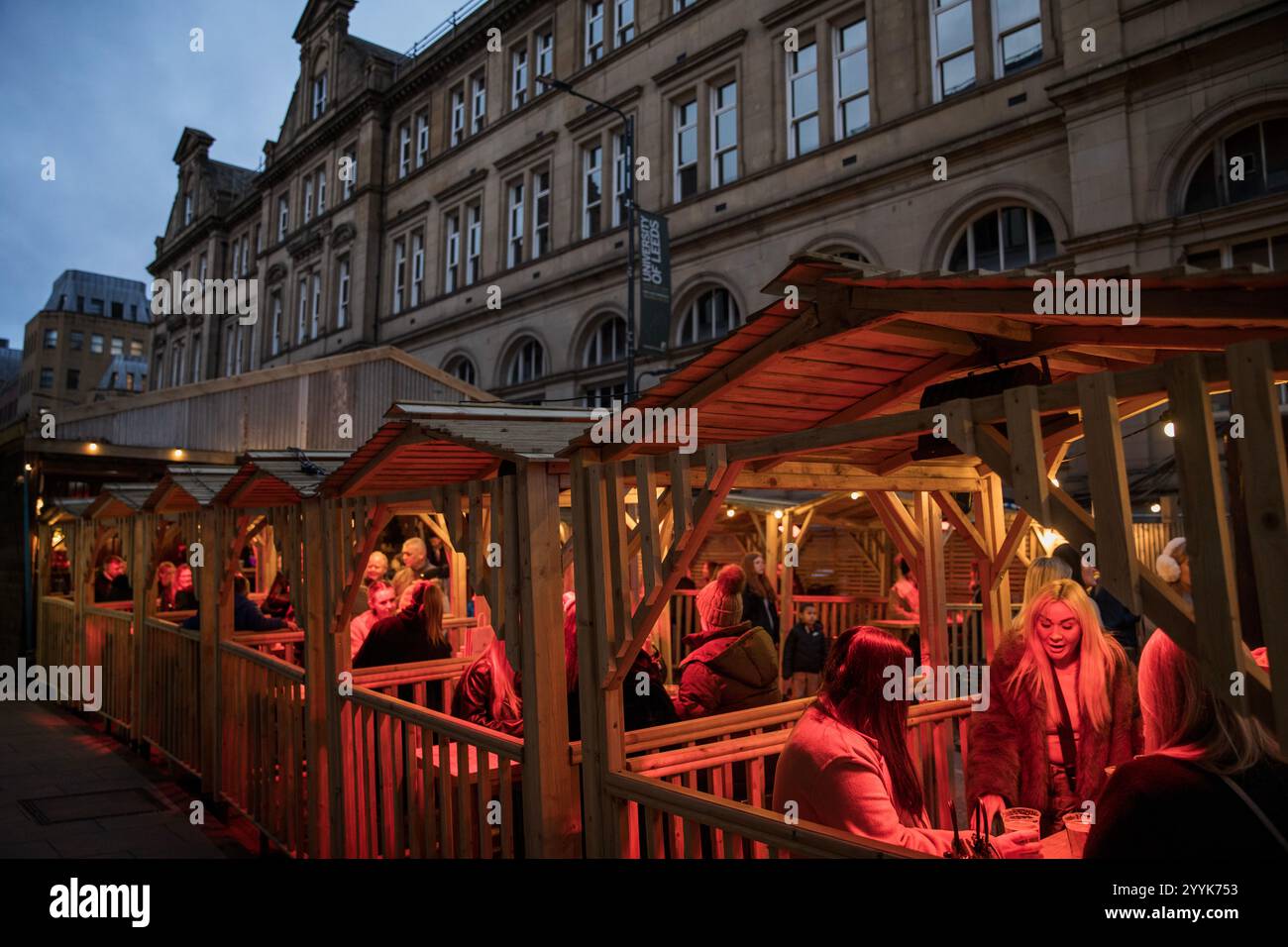 Christmas Fair and Market in City Square, Leeds, UK. Leeds City Centre ...