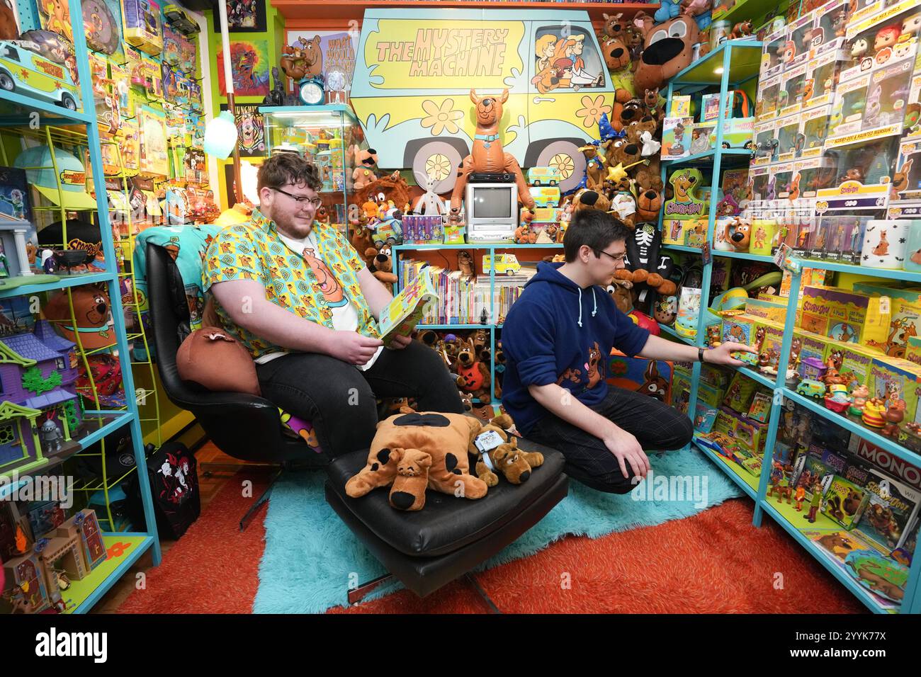 Tristan Sacrey, left, and Brad Flowers are seen with part of the Scooby ...