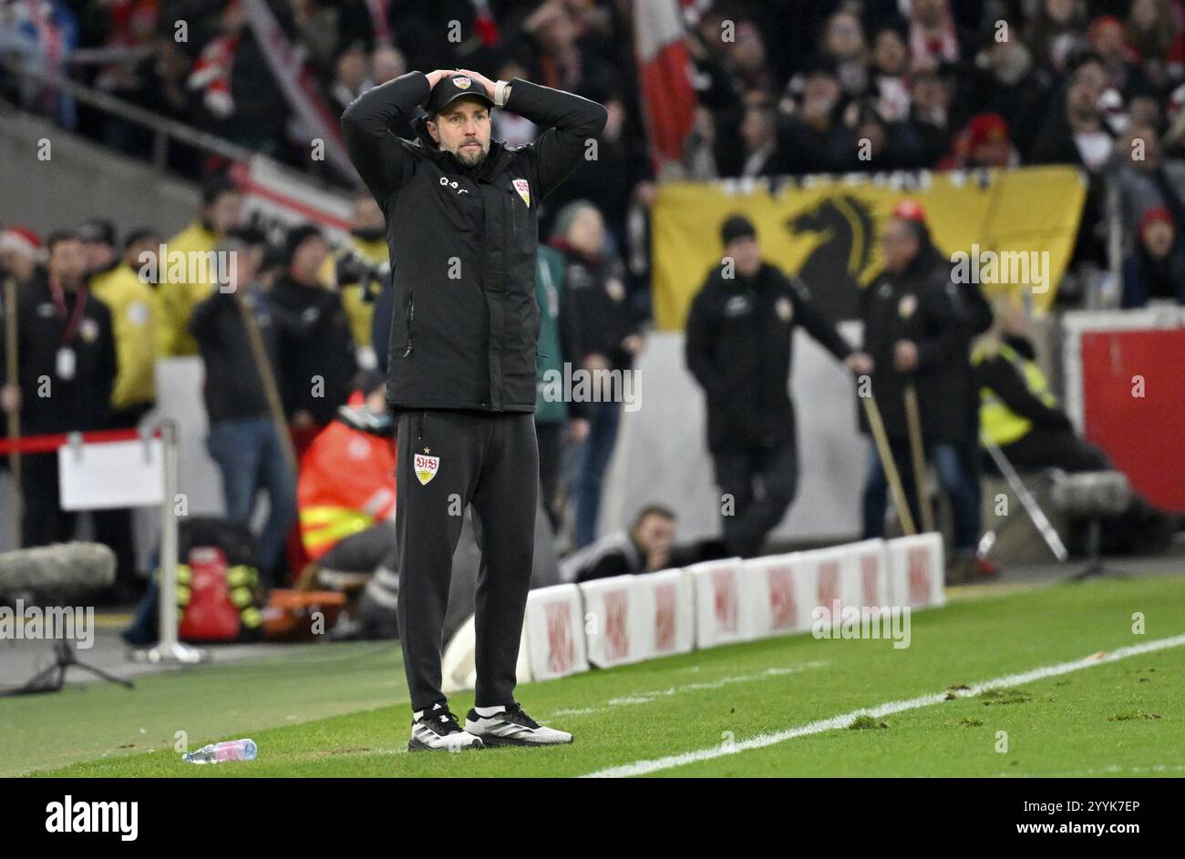 Coach Sebastian Hoeness VfB Stuttgart on the sidelines Disappointment ...