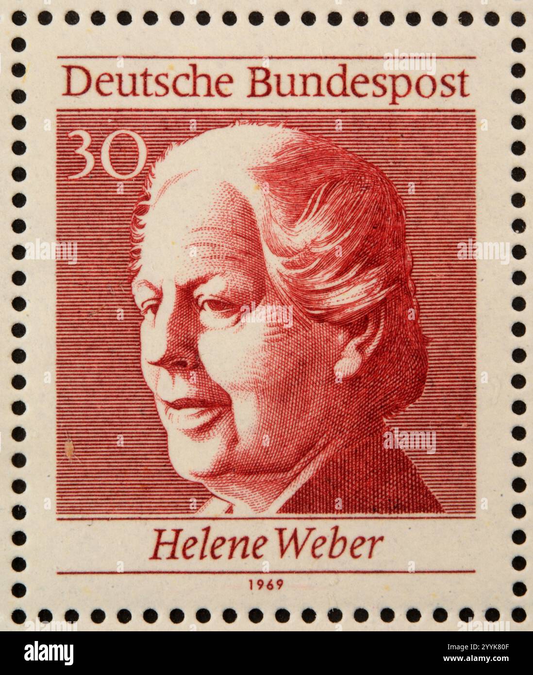 Helene Weber (1861-1962), a German politician Portrait on a German stamp Stock Photo - Alamy