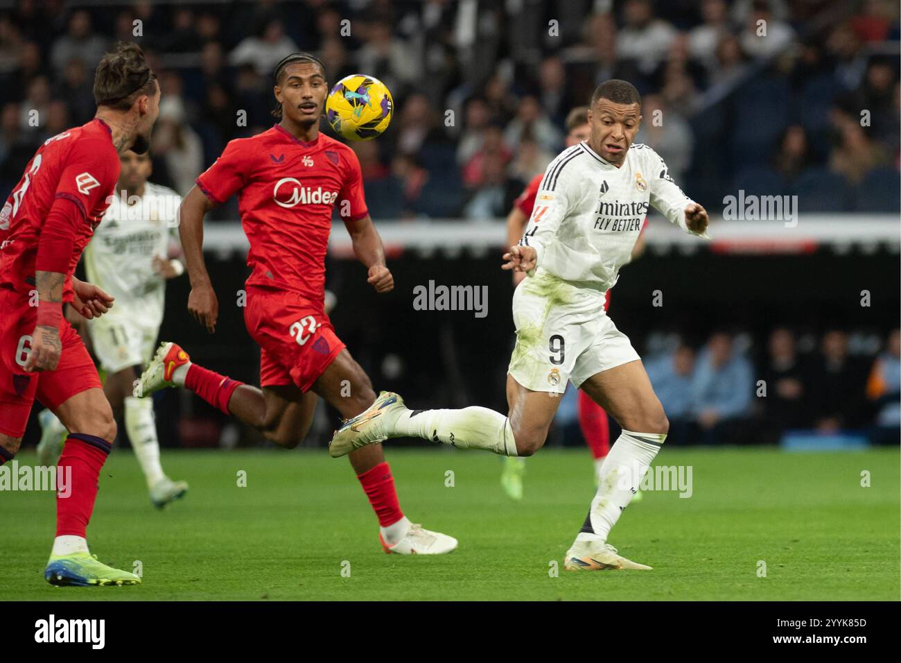 Spanish La Liga EA Sports soccer match Real Madrid vs Sevilla at ...