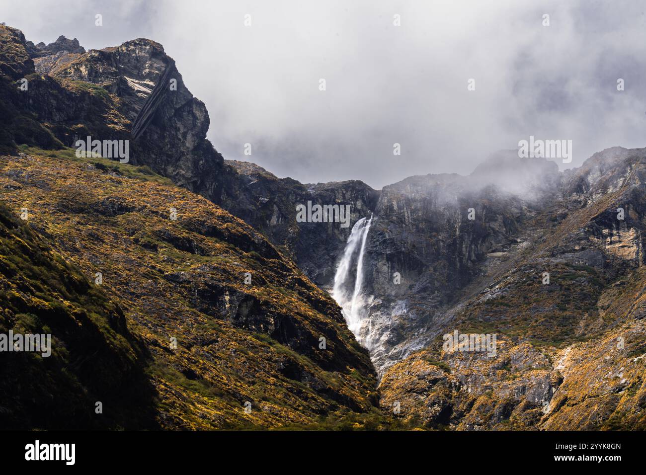 Beautiful Himalayan Mountain Waterfall between Langtang Village and ...