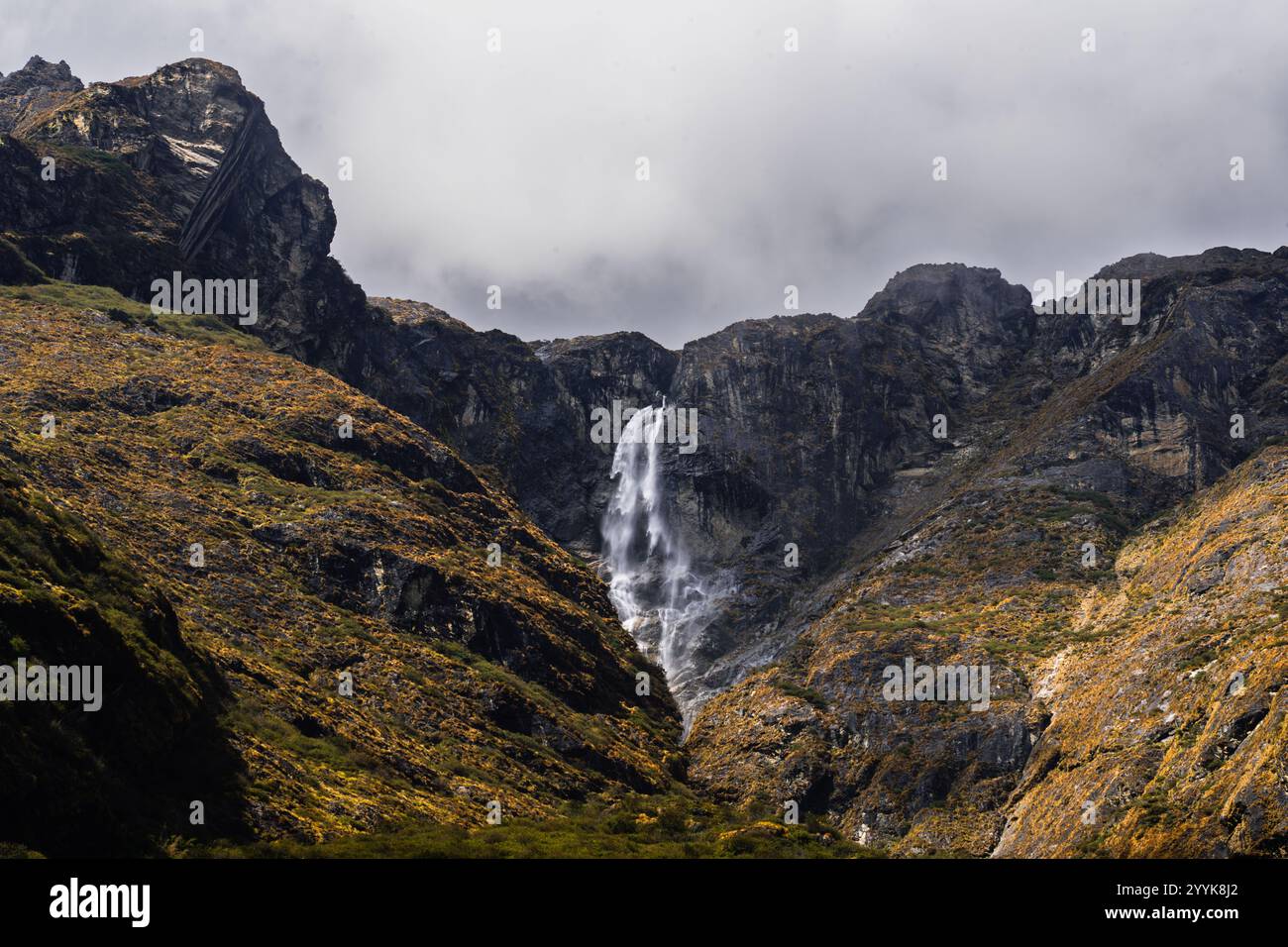 Beautiful Himalayan Mountain Waterfall between Langtang Village and ...