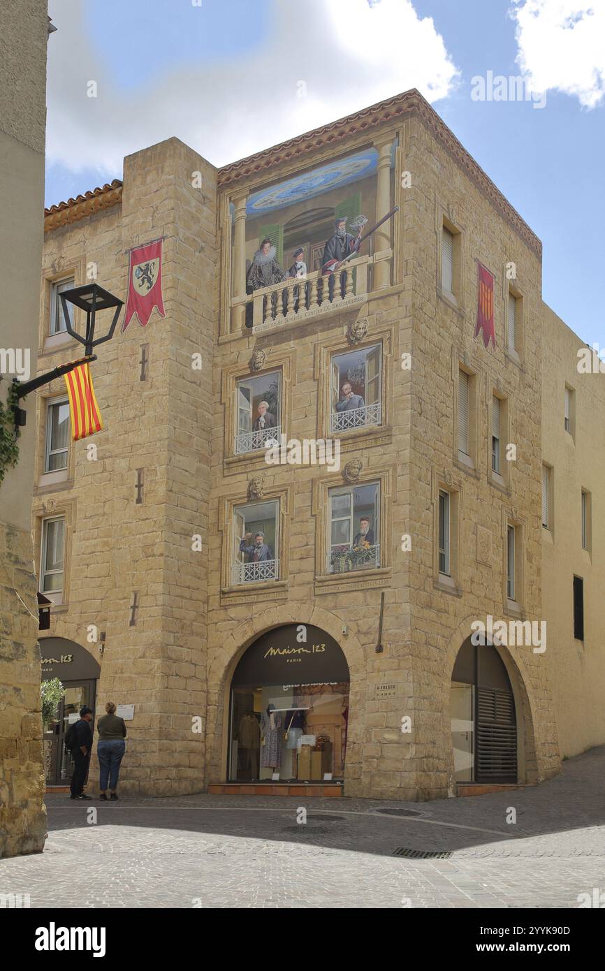 Mural to Michel de Nostradamus by Patrick Commecy, building, mural ...