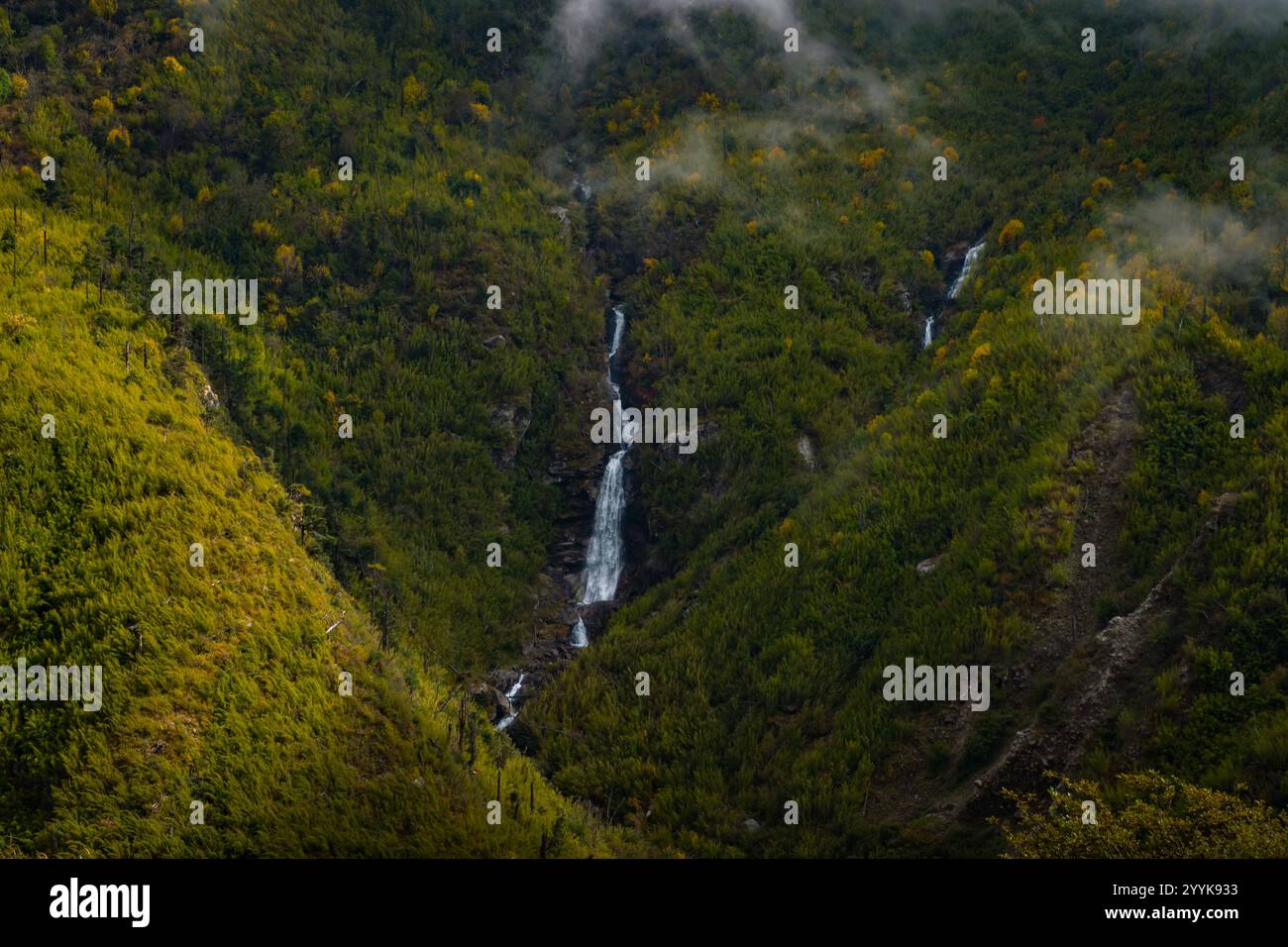 Beautiful Himalayan Mountain Waterfall between Langtang Village and ...