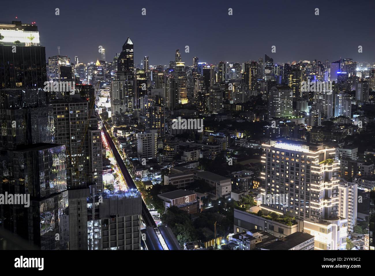 View over the skyline from the T-One Building, Sukhumvit Road, Phra Khanong neighbourhood ...