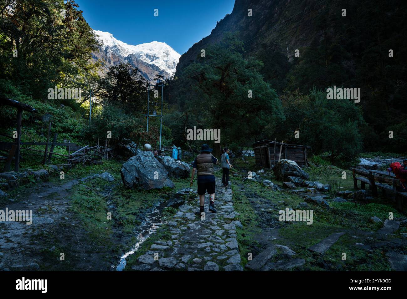 First Glimpse of Himalayan mountains seen during day 3 trek of Lama ...