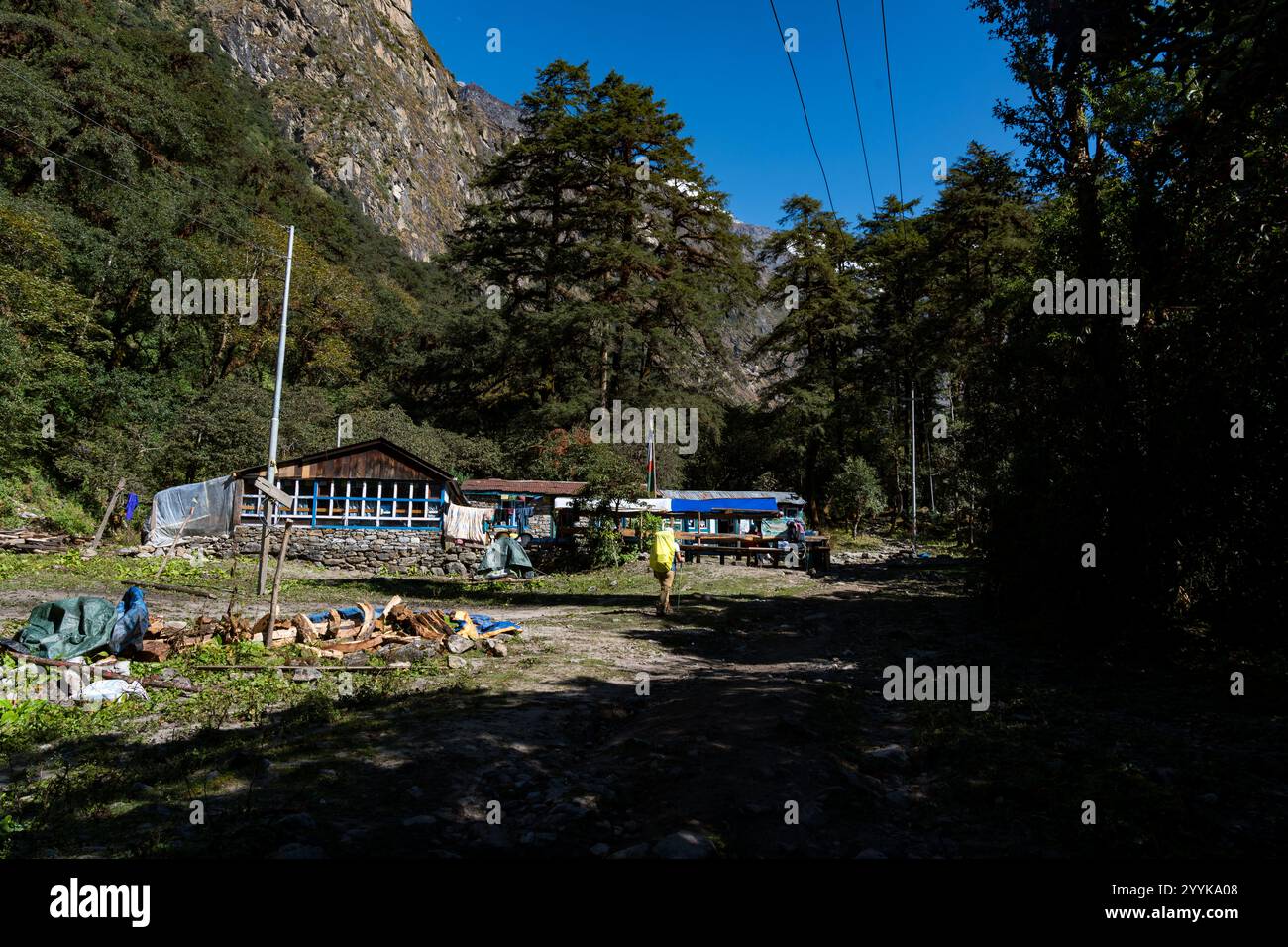 First Glimpse of Himalayan mountains seen during day 3 trek of Lama ...