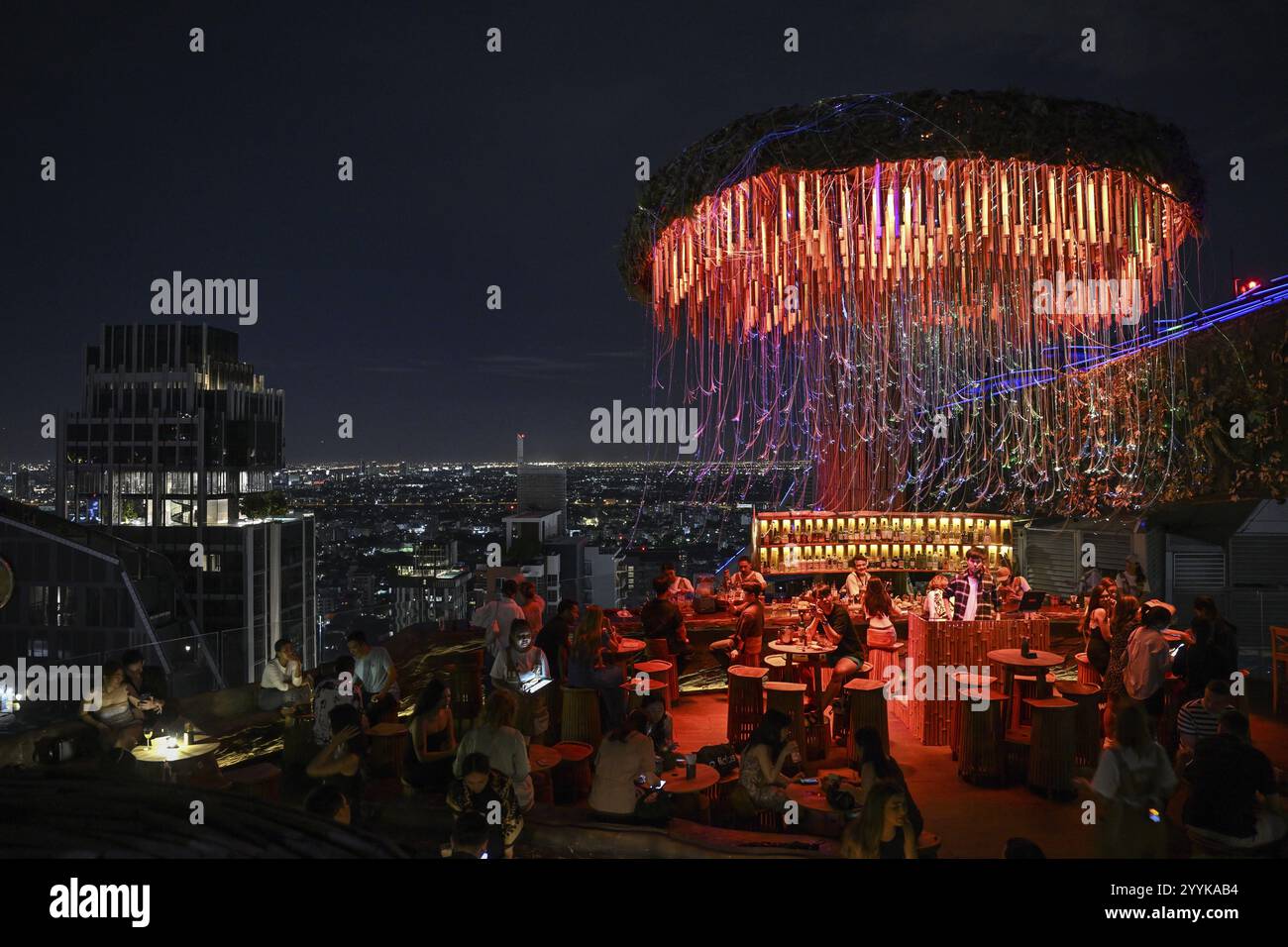 Tichuca Rooftop Bar, nicknamed Jellyfish Bar, in the T-One Building on ...