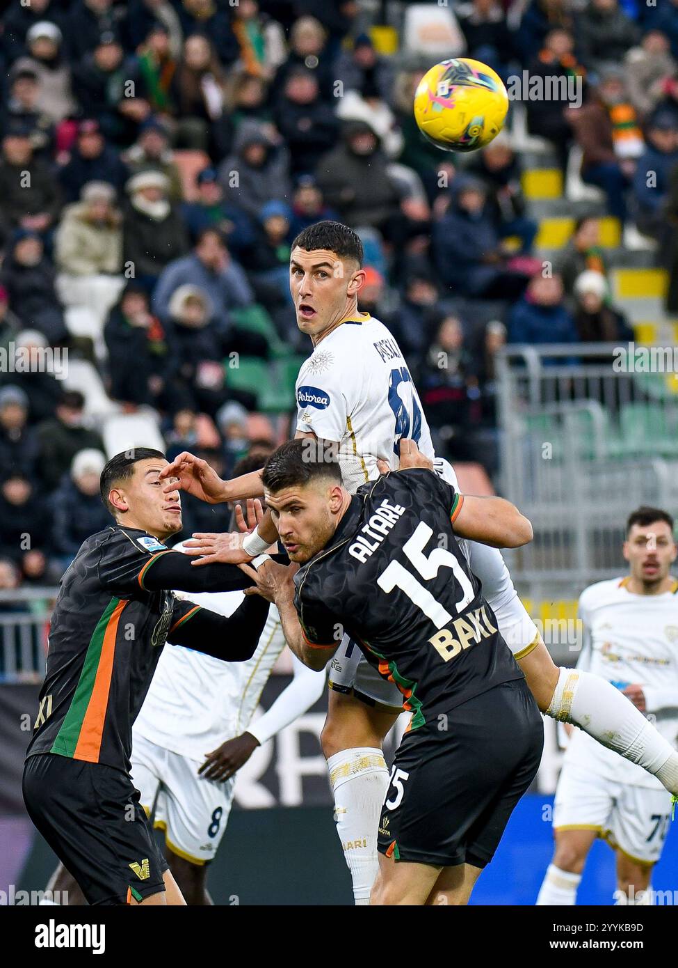 Venice, Italy. 22nd Dec, 2024. Cagliari's Roberto Piccoli and Venezia's ...