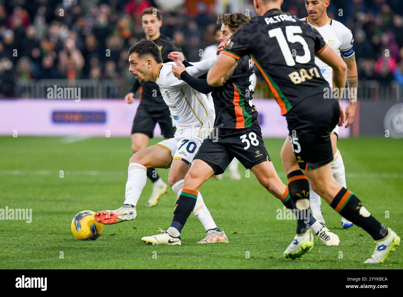 Venice, Italy. 22nd Dec, 2024. Cagliari's Gianluca Gaetano in action ...