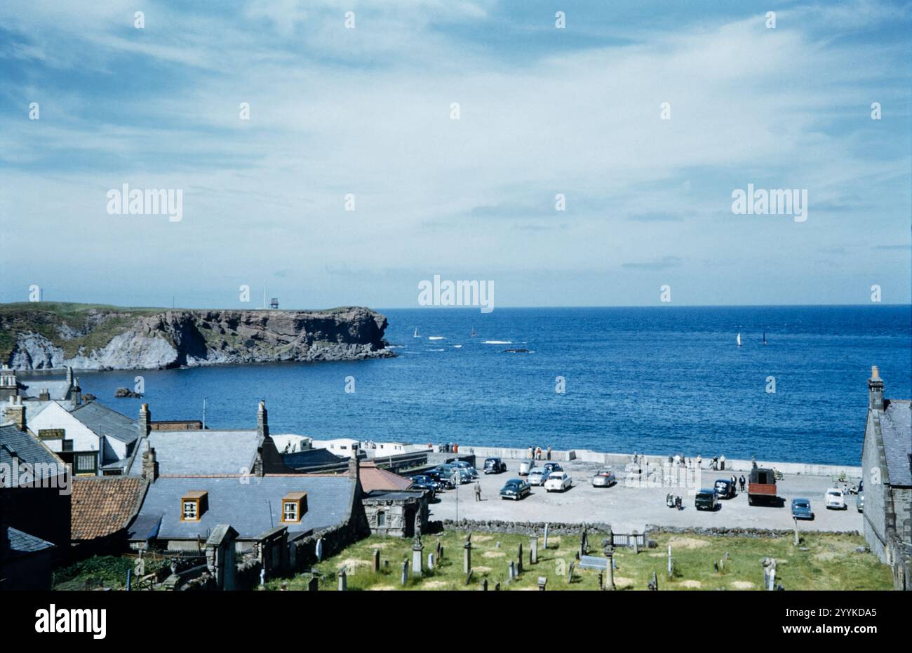 Historical photo of view over Eyemouth old cemetery (now demolished ...