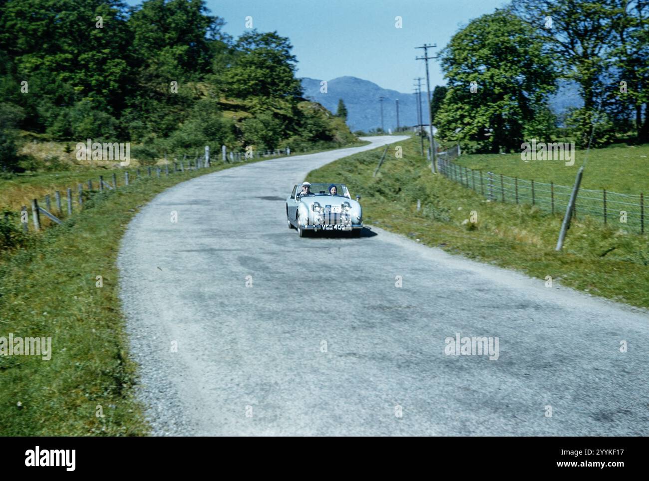 Historical photo of a 1958 Austin Healey Sprite sports car competing in ...